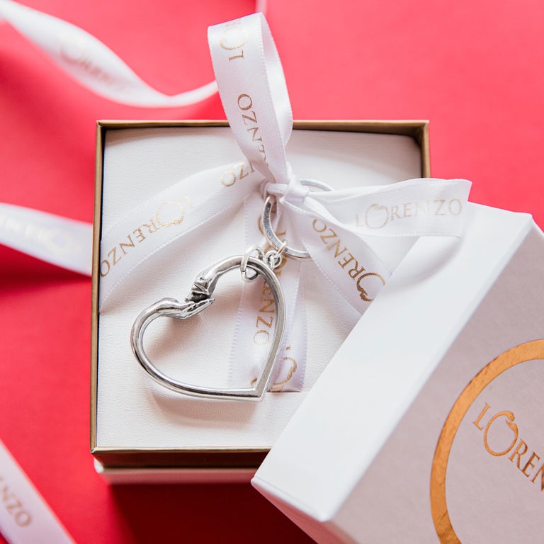 Lorenzo Quinn "Give Love" Silver Key Ring For Sale at 1stDibs