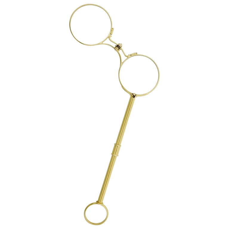 Lorgnette in 18 Karat Yellow Gold circa 1900 with Spring Action at 1stDibs