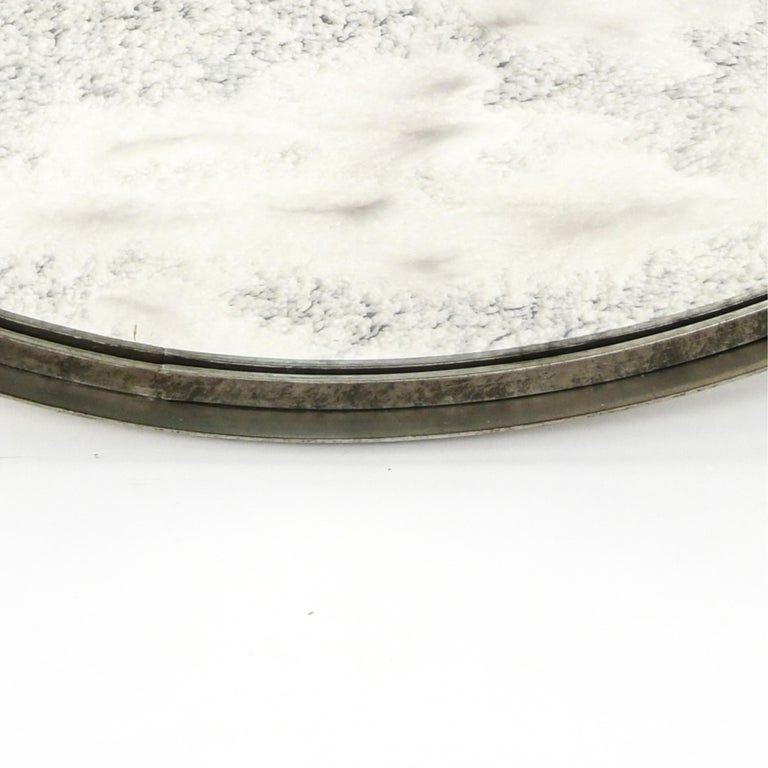 Lorin Marsh Mid-Century Modern Minimalist Steel Distressed Round Mirror ...