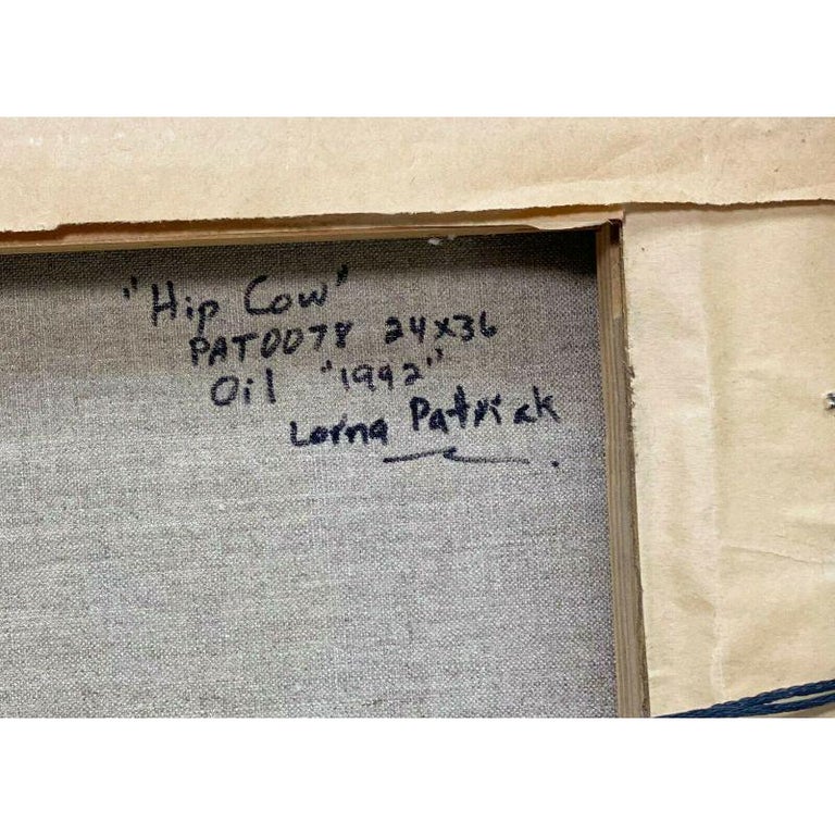 Lorna Patrick Oil on Canvas Painting "Hip Cow", 1992 For Sale at 1stDibs
