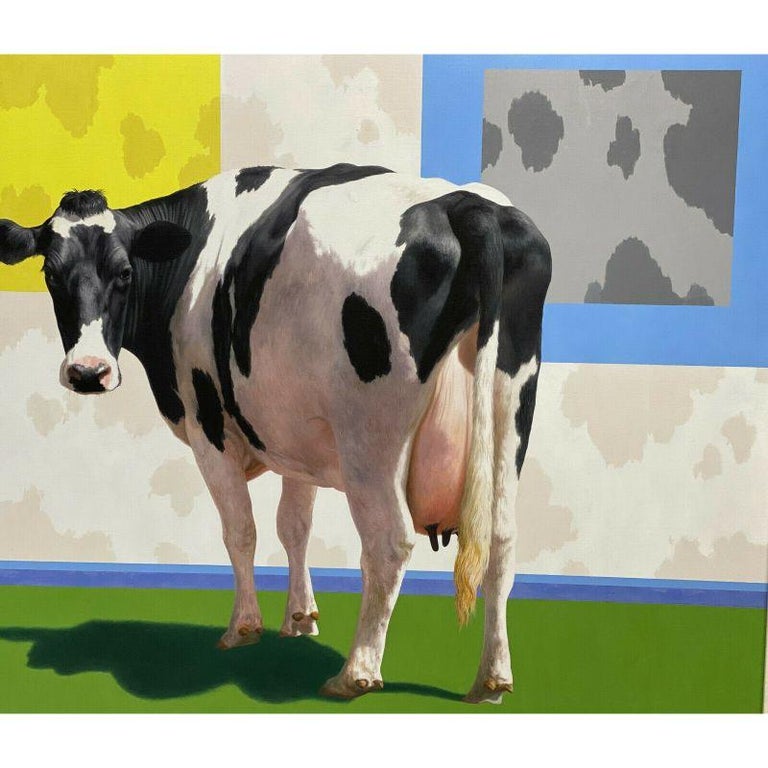 Lorna Patrick Oil on Canvas Painting "Hip Cow", 1992 For Sale at 1stDibs