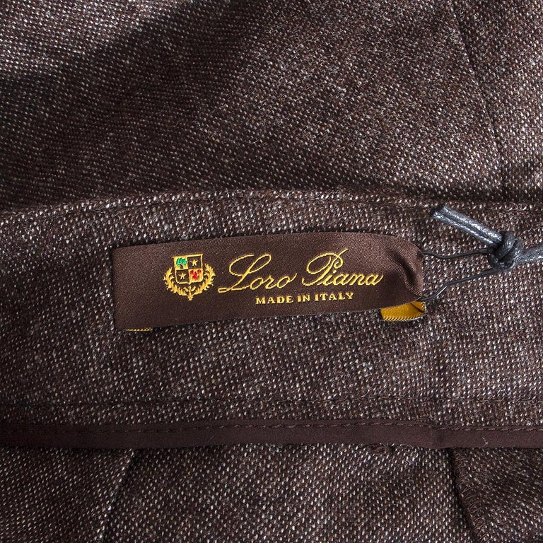 LORO PIANA brown wool and cashmere TWEED TAPERED Pants 42 M For Sale at ...