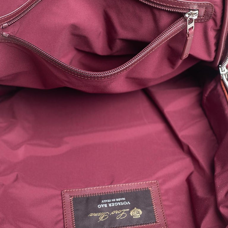 Loro Piana Burgundy Fabric and Leather Voyager City Backpack at 1stDibs