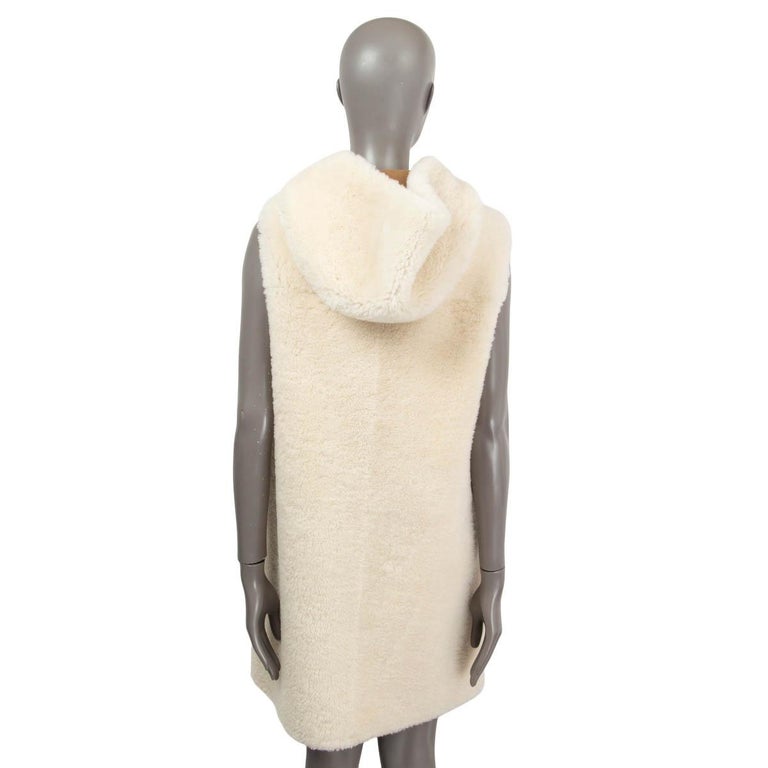 LORO PIANA camel suede and white SHEARLING HENRY REVERSIBLE Vest Jacket ...
