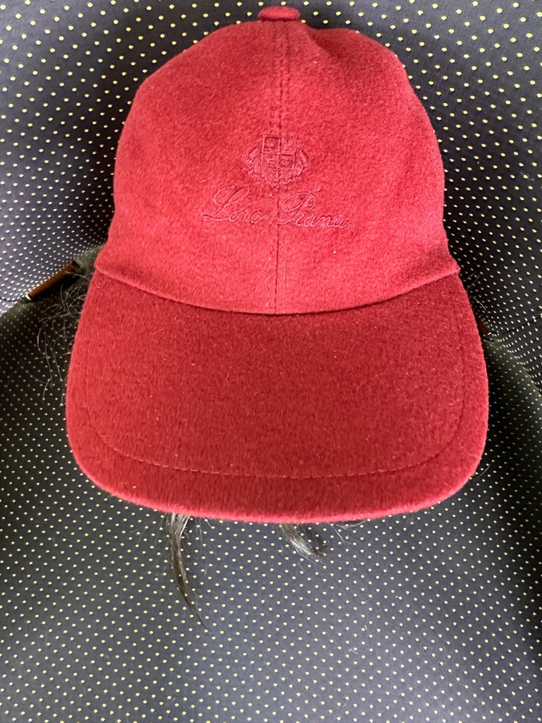 Loro Piana Cashmere Red Storm System Baseball Hat For Sale at 1stDibs