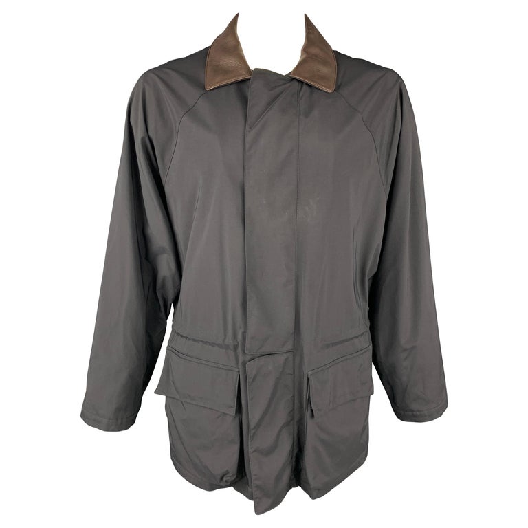 LORO PIANA Horsey Size M Black and Brown Nylon Jacket at 1stDibs