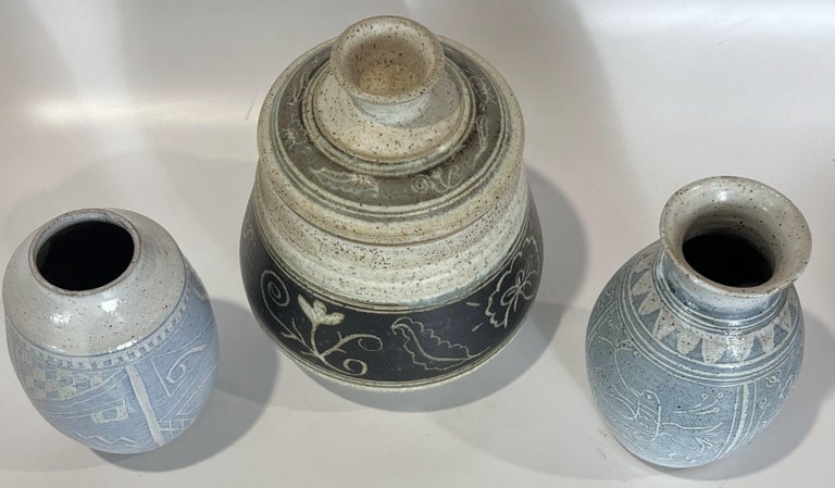 Lorraine North 1970s Studio Pottery Group Scarce Mobile Alabama Artist ...