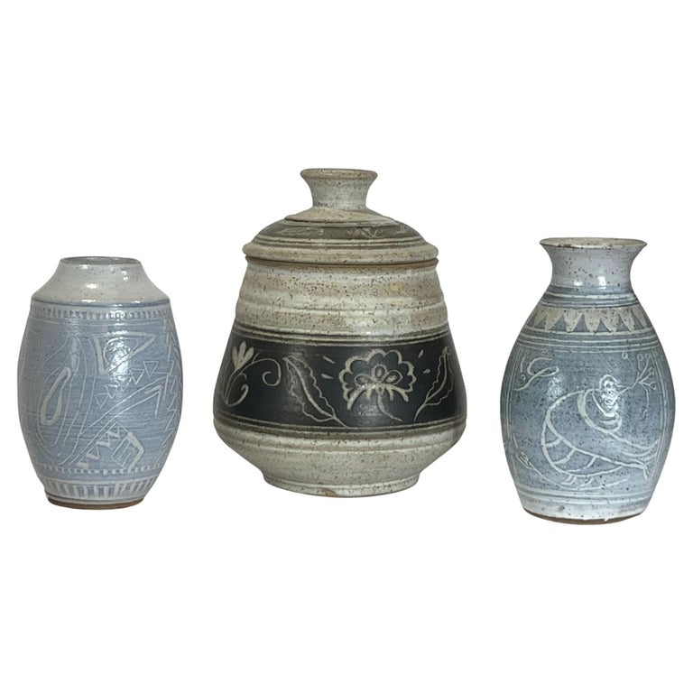 Lorraine North 1970s Studio Pottery Group Scarce Mobile Alabama Artist ...