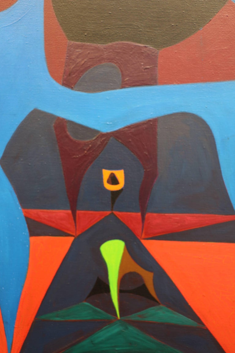 Lorser Feitelson - Untitled, Magical Forms (study), colorful oil ...