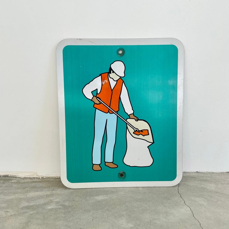 Los Angeles, Highway Trash Removal Sign at 1stDibs