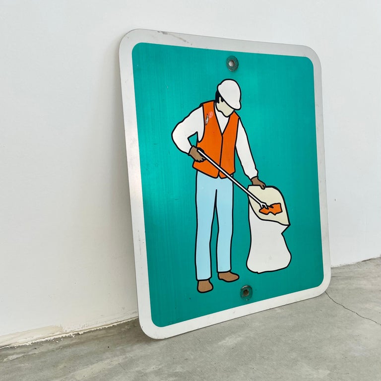 Los Angeles, Highway Trash Removal Sign at 1stDibs