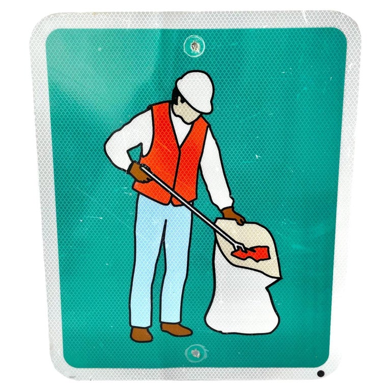 Los Angeles Highway Trash Removal Sign For Sale at 1stDibs