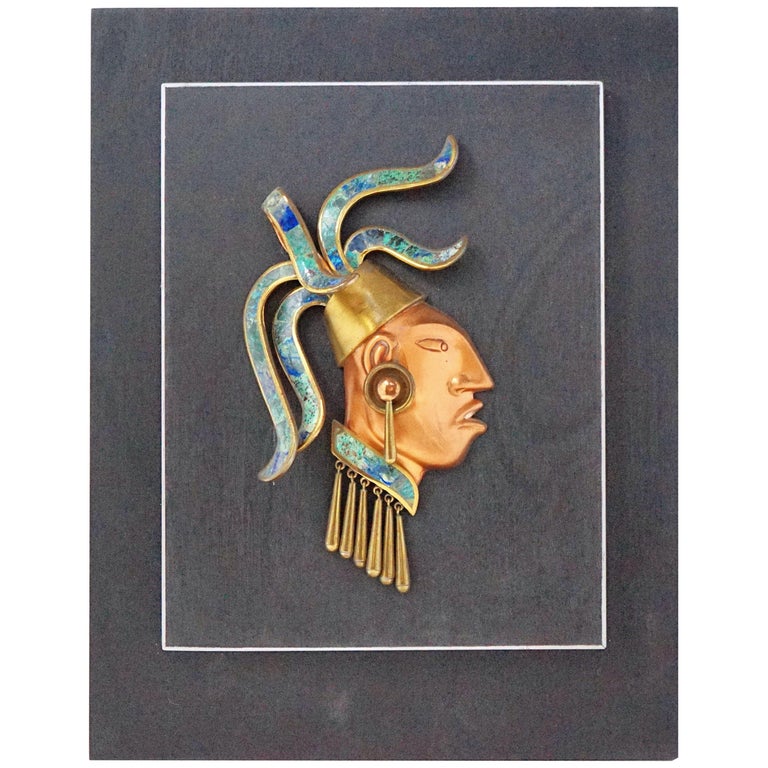 Los Castillo Mayan Sculptural Art Piece with Malachite and Turquoise ...