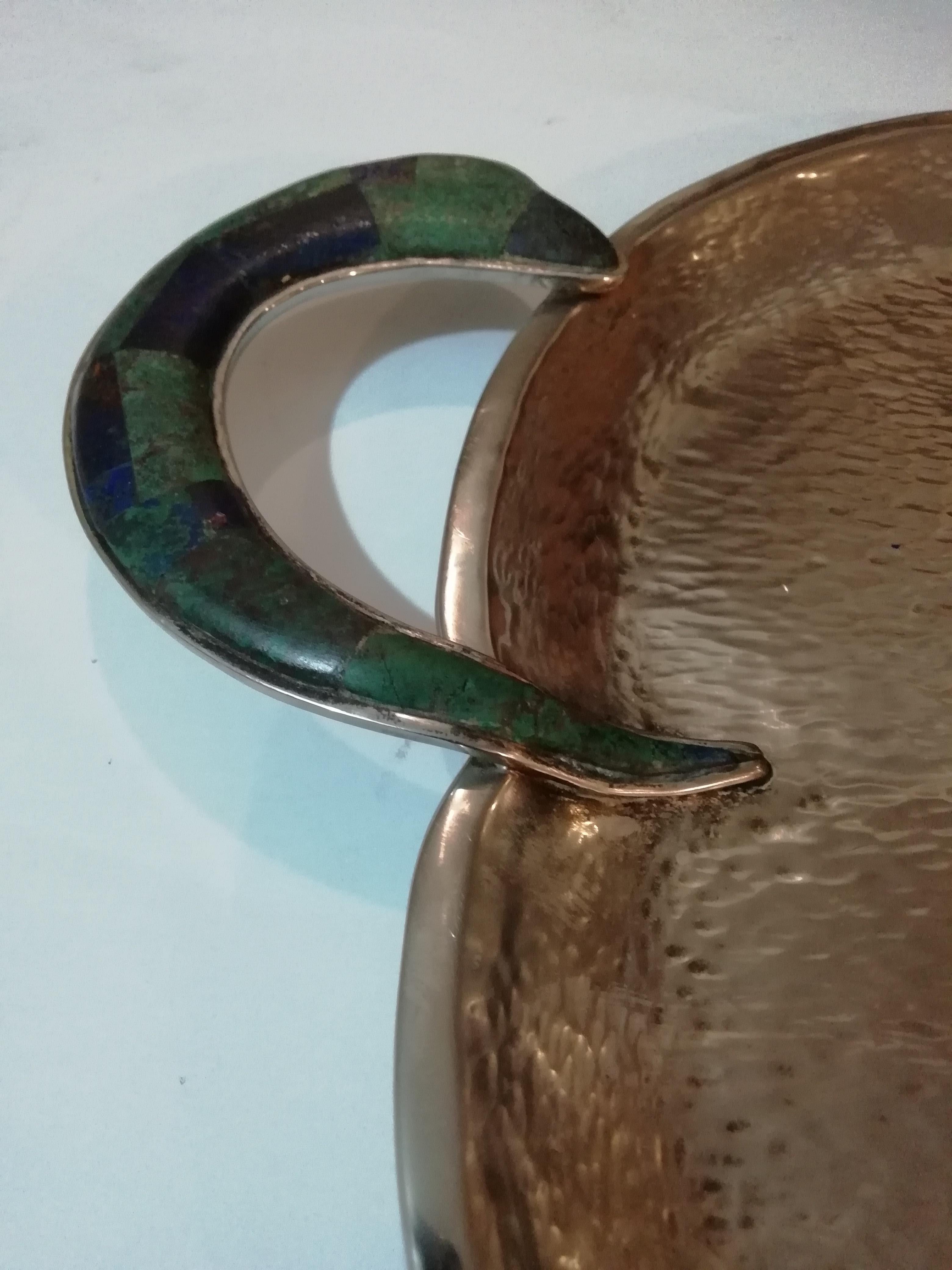 Los Castillo Mexican Mid-Century Modern Leaf-Shaped Silver Plate Tray ...