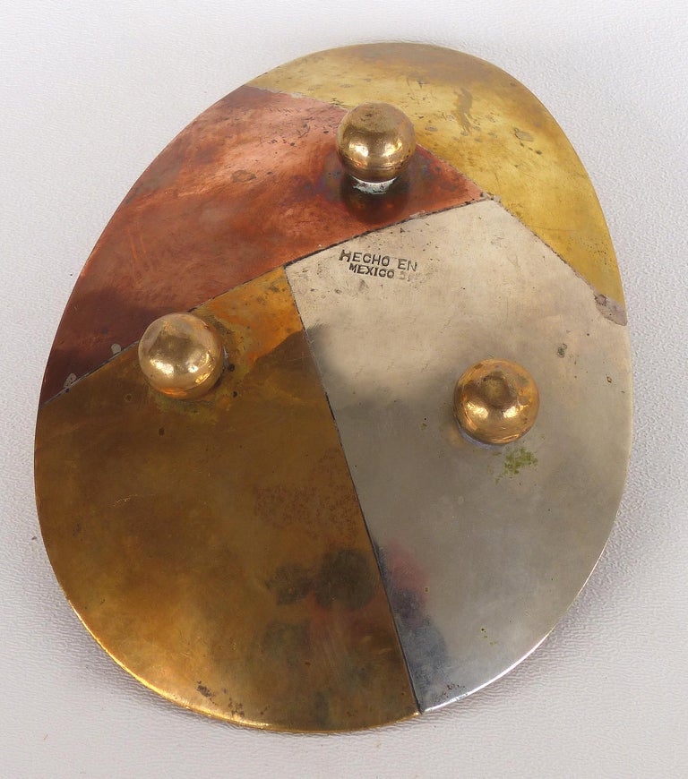 Los Castillo Mexican Mid-Century Modern Mixed Metal Footed Trays, Set ...