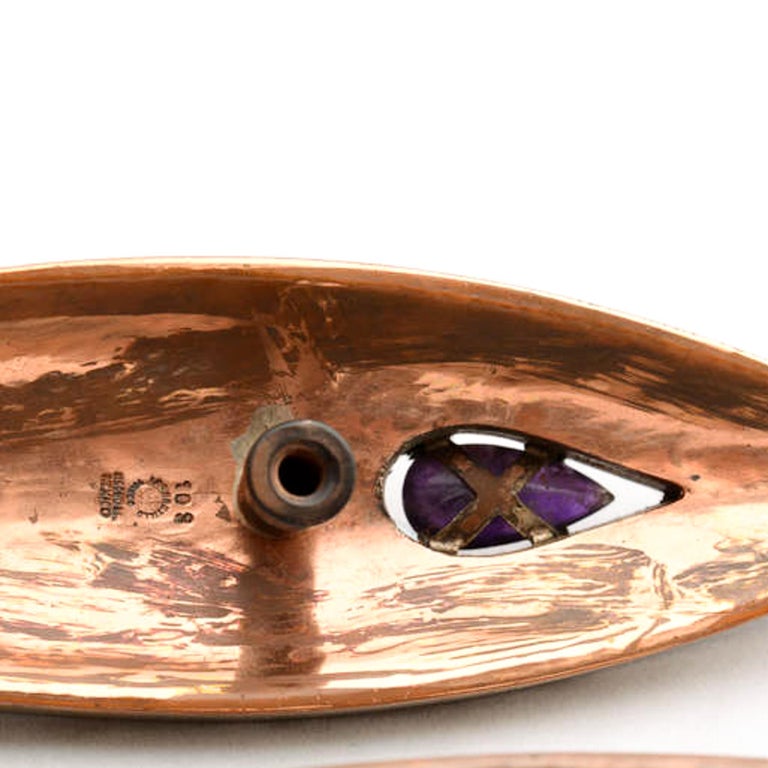 Los Castillo Modernist Large Fish Hardware Pull Handles Amethyst and ...