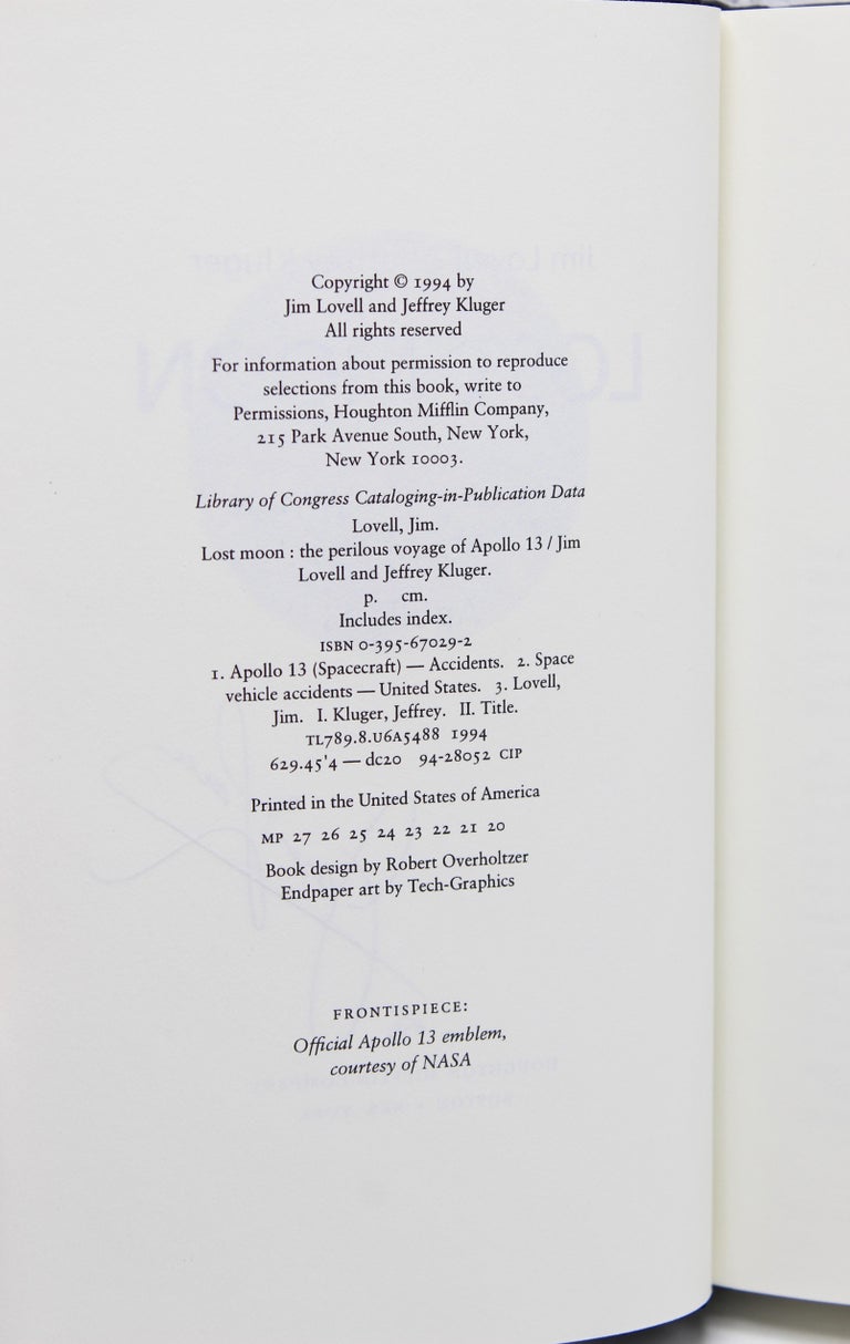 Lost Moon, by Jim Lovell and Jeffrey Kluger, Signed by James Lovell ...