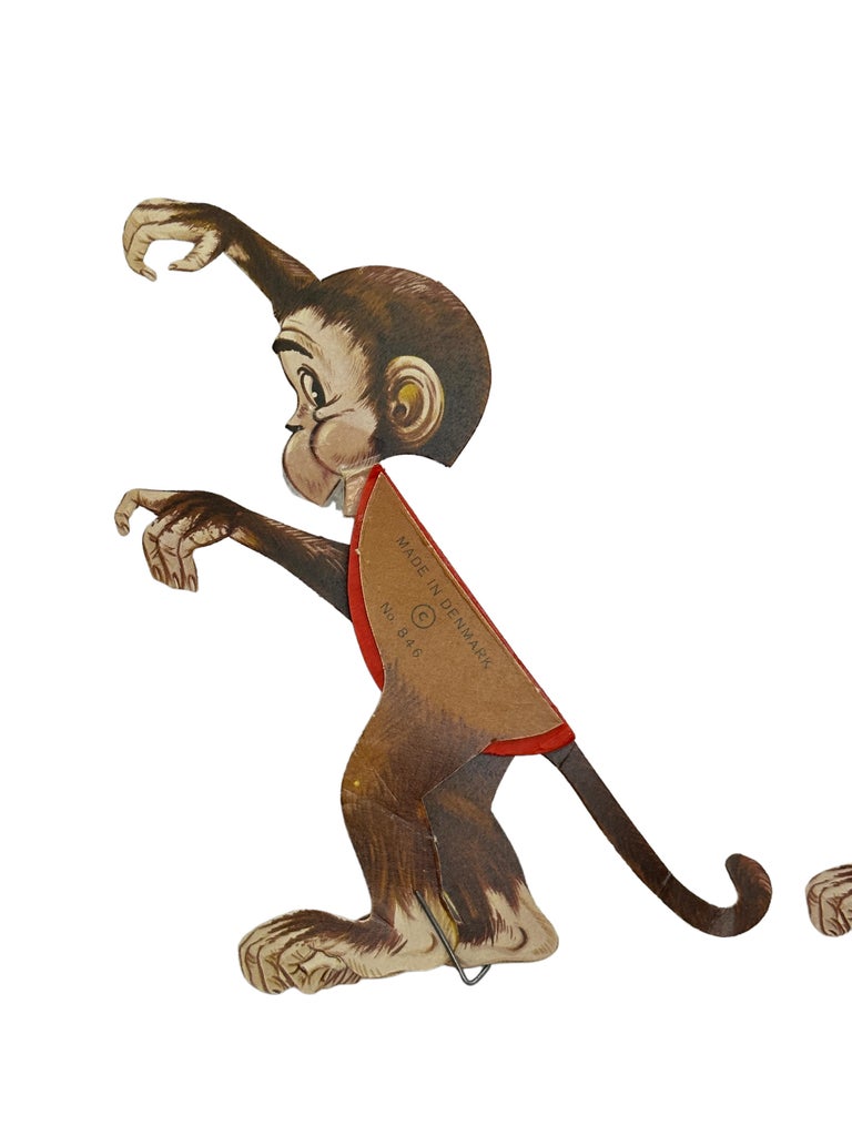 Lot 6 Vintage Ape Monkey Bojesen Style Paper Cardboard Hanging Mobile ...
