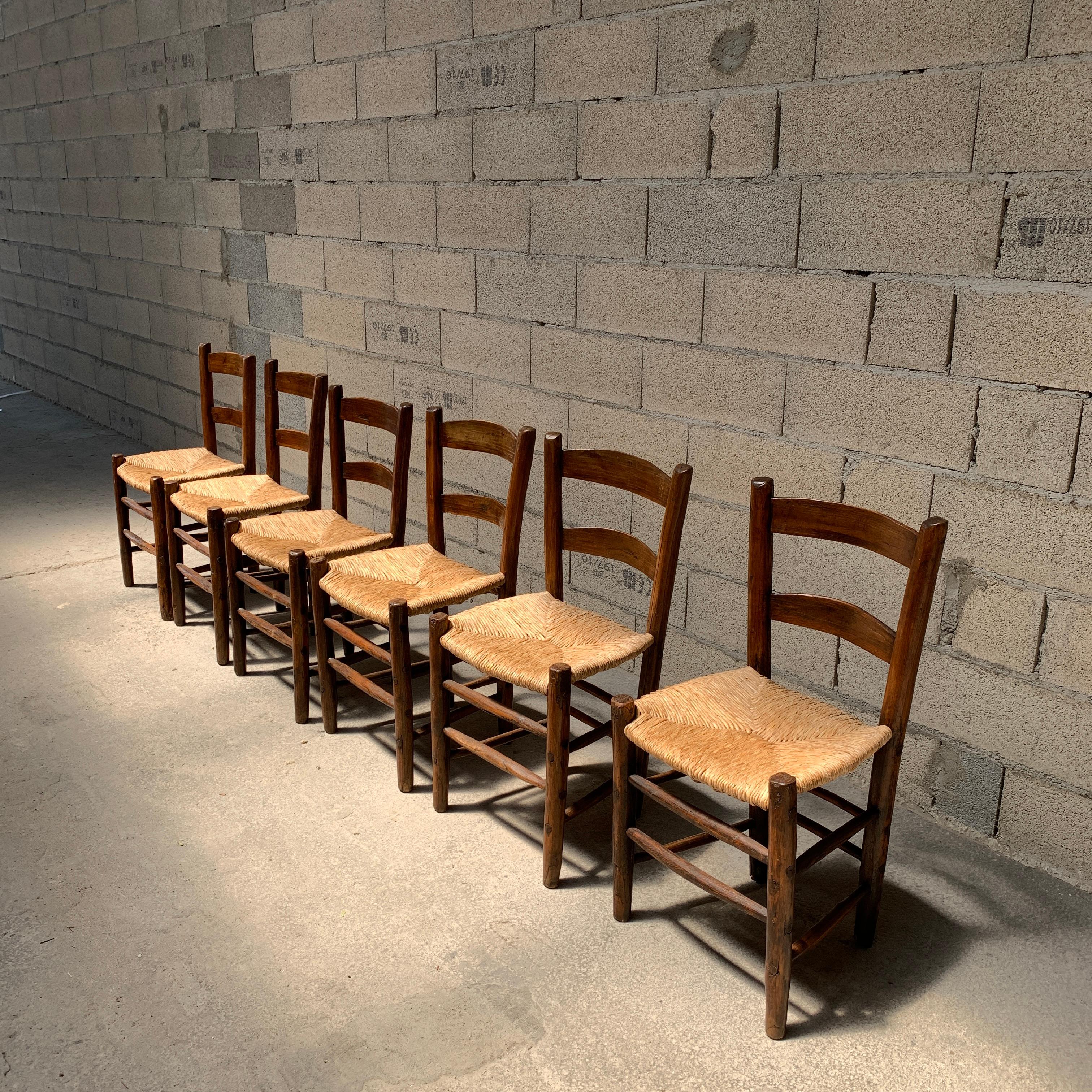 Lot de 6 chaises anciennes cévenoles début 1900 at 1stDibs