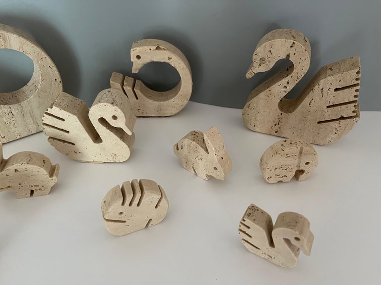 Lot N. 10 Animals in Travertine Fratelli Manelli 1970s, Art For Sale at ...