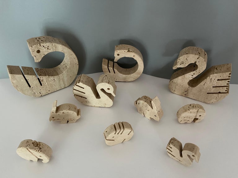 Lot N. 10 Animals in Travertine Fratelli Manelli 1970s, Art For Sale at ...