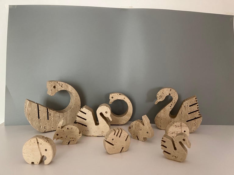 Lot N. 10 Animals in Travertine Fratelli Manelli 1970s, Art For Sale at ...