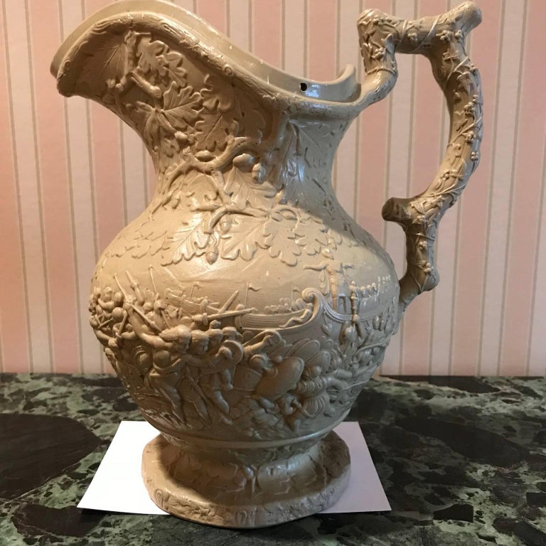 Lot of Four 19th Century Ceramic Relief Pitchers For Sale at 1stDibs