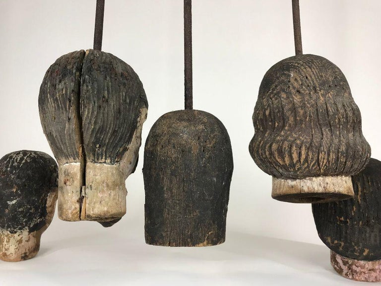 Lot of 7 Hand Painted Hand Carved 18th Century French Marionette Wooden ...