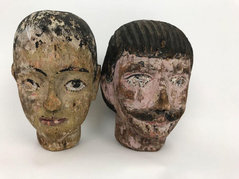 Lot of 7 Hand Painted Hand Carved 18th Century French Marionette Wooden ...