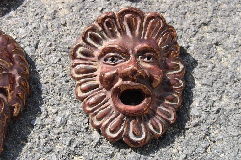 Lot of Ceramic Masks with Luster Glaze 1960s Italian Design For Sale at ...