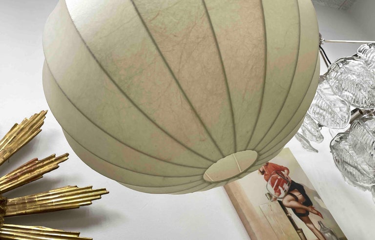 Lot of Four Italian Ball Midcentury Cocoon Castiglioni Style Pendant ...