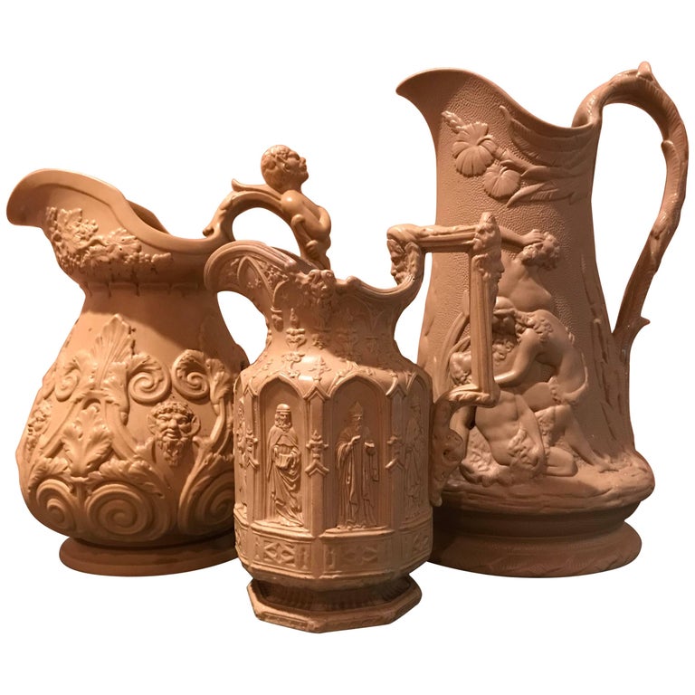 Lot of Four Mid-19th Century Relief Pitchers For Sale at 1stDibs