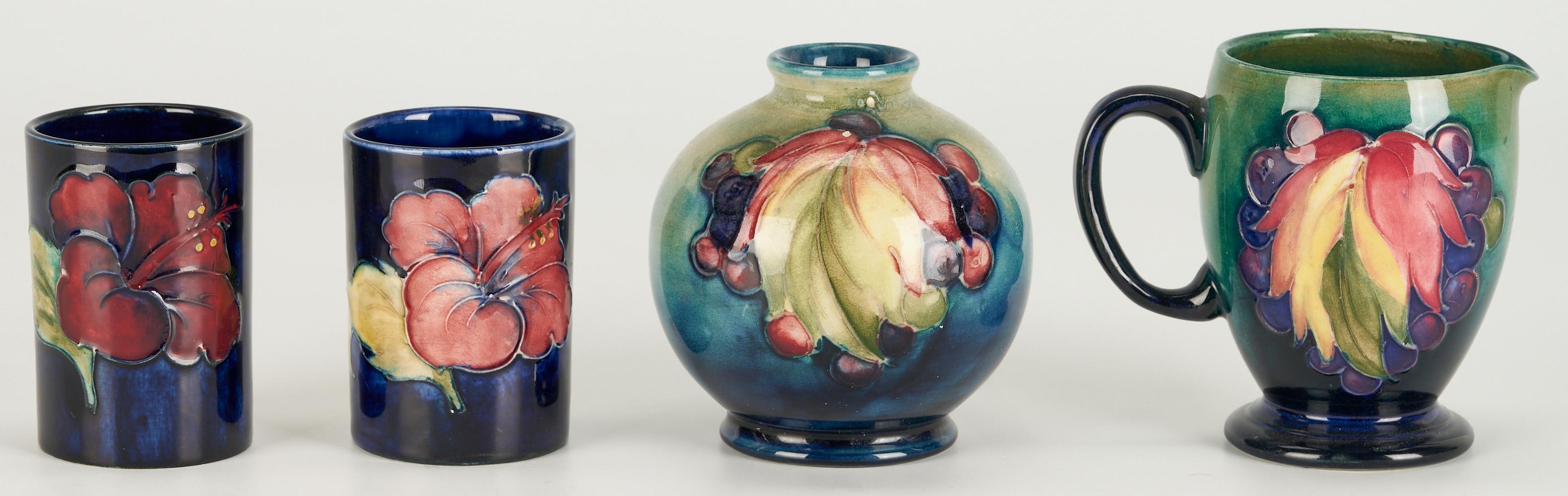 Lot of SEVEN Moorcroft Pottery. Leaf and Berry and Hibiscus patterns ...