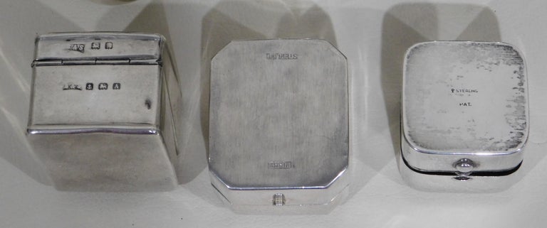 Lot of Six Sterling Silver Ring Boxes English Stamps Birks Canadian at ...