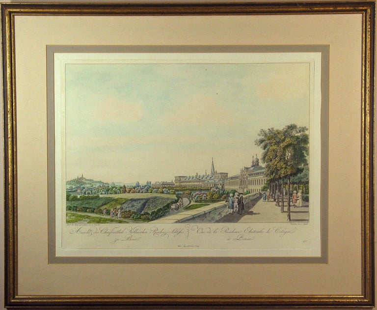 Lot of Three Framed Decorative Hand Colored Topographical Etchings For ...