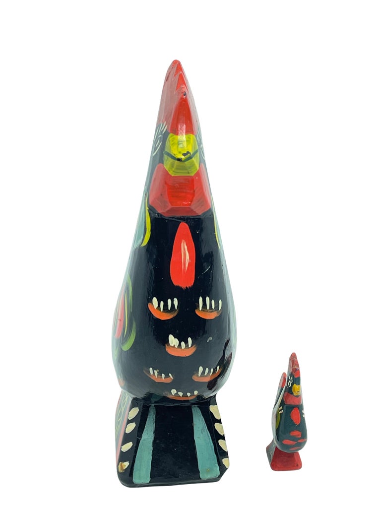 Lot of Two Vintage Swedish Dala Rooster Chicken by Nils Olsson, Sweden ...
