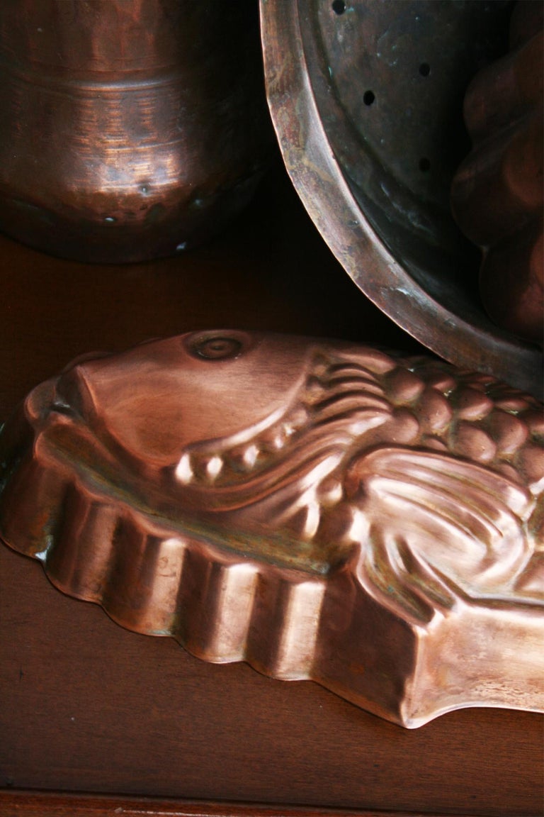 Lot Old Copper Molds and Utensils to Decorate Your Kitchen For Sale at ...