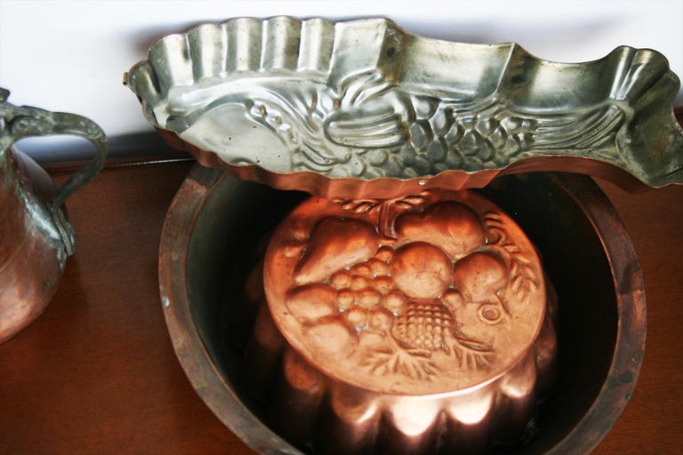 Lot Old Copper Molds and Utensils to Decorate Your Kitchen For Sale at ...
