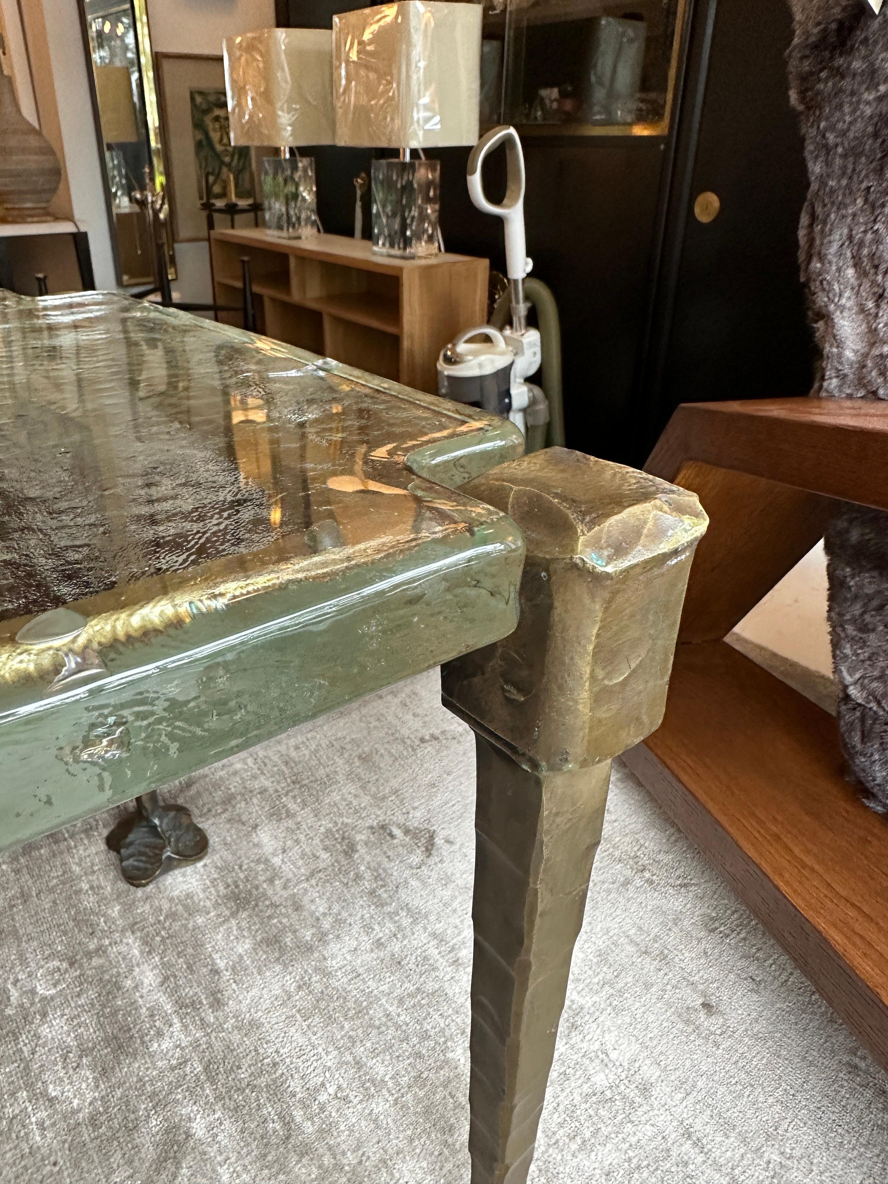LOTHER KLUTE Heavy Bronze and Molded Glass Cocktail Table For Sale at ...