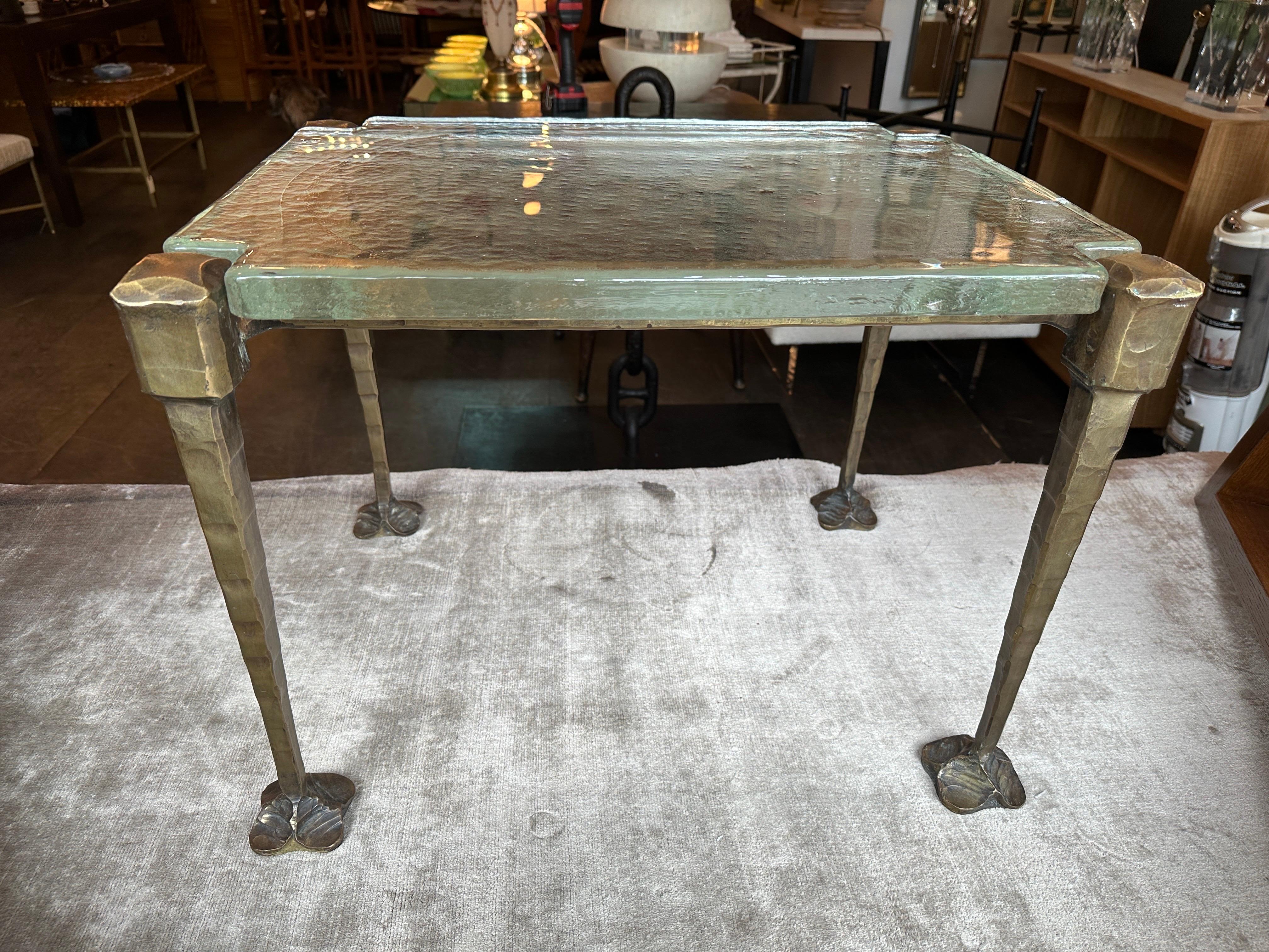 LOTHER KLUTE Heavy Bronze and Molded Glass Cocktail Table For Sale at ...