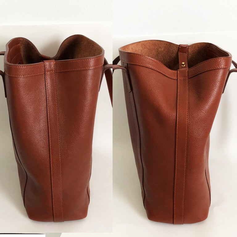 Lotuff Leather Angle Tote Bag Saddle Tan XL Travel Bag at 1stDibs ...