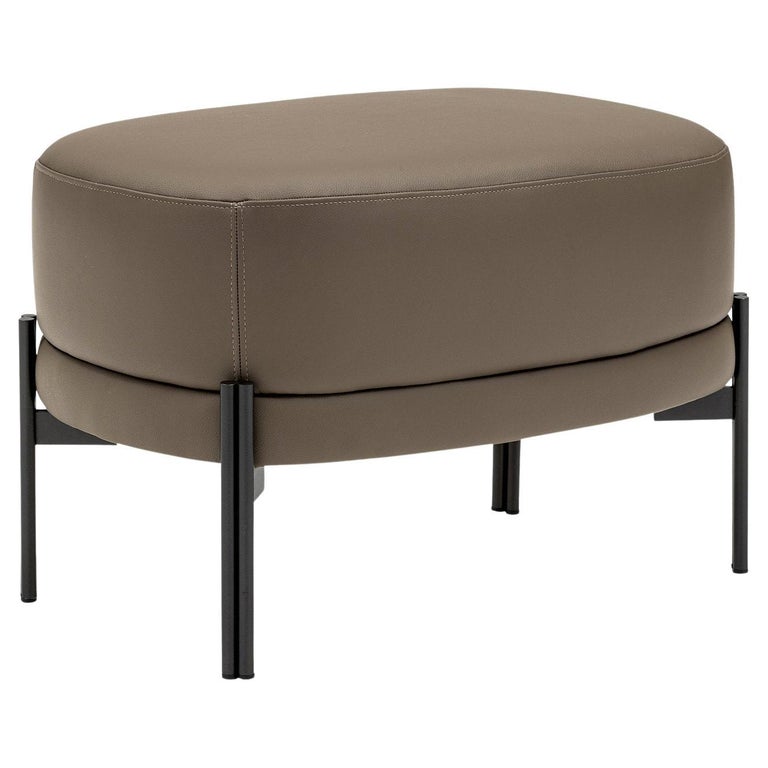 Lotus Leather Pouf For Sale at 1stDibs