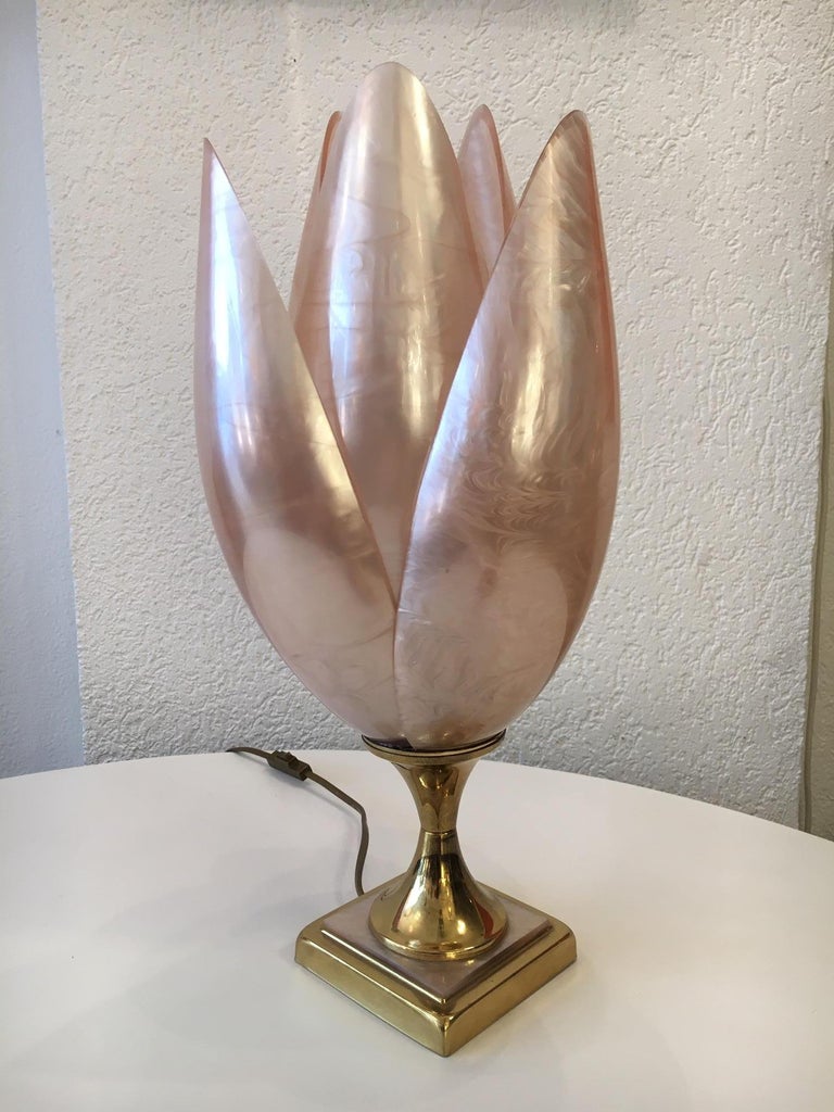 Lotus Shaped Table Lamp by Rougier, Canada, circa 1970s For Sale at 1stDibs