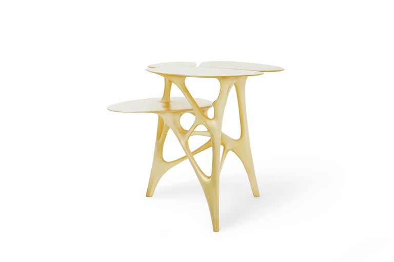 Lotus Side Table End Table Polished or Matte Brass Gold Customizable ...