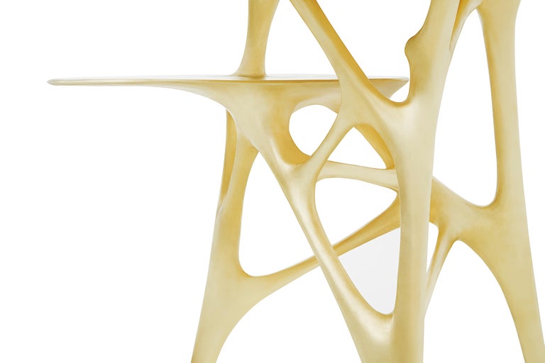 Lotus Side Table End Table Polished or Matte Brass Gold Customizable ...