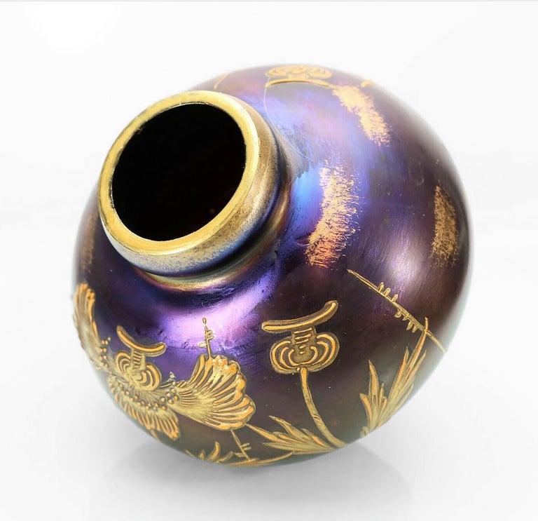 Lötz Art Nouveau "Ruby Enameled" Glass Vase Loetz For Sale at 1stDibs