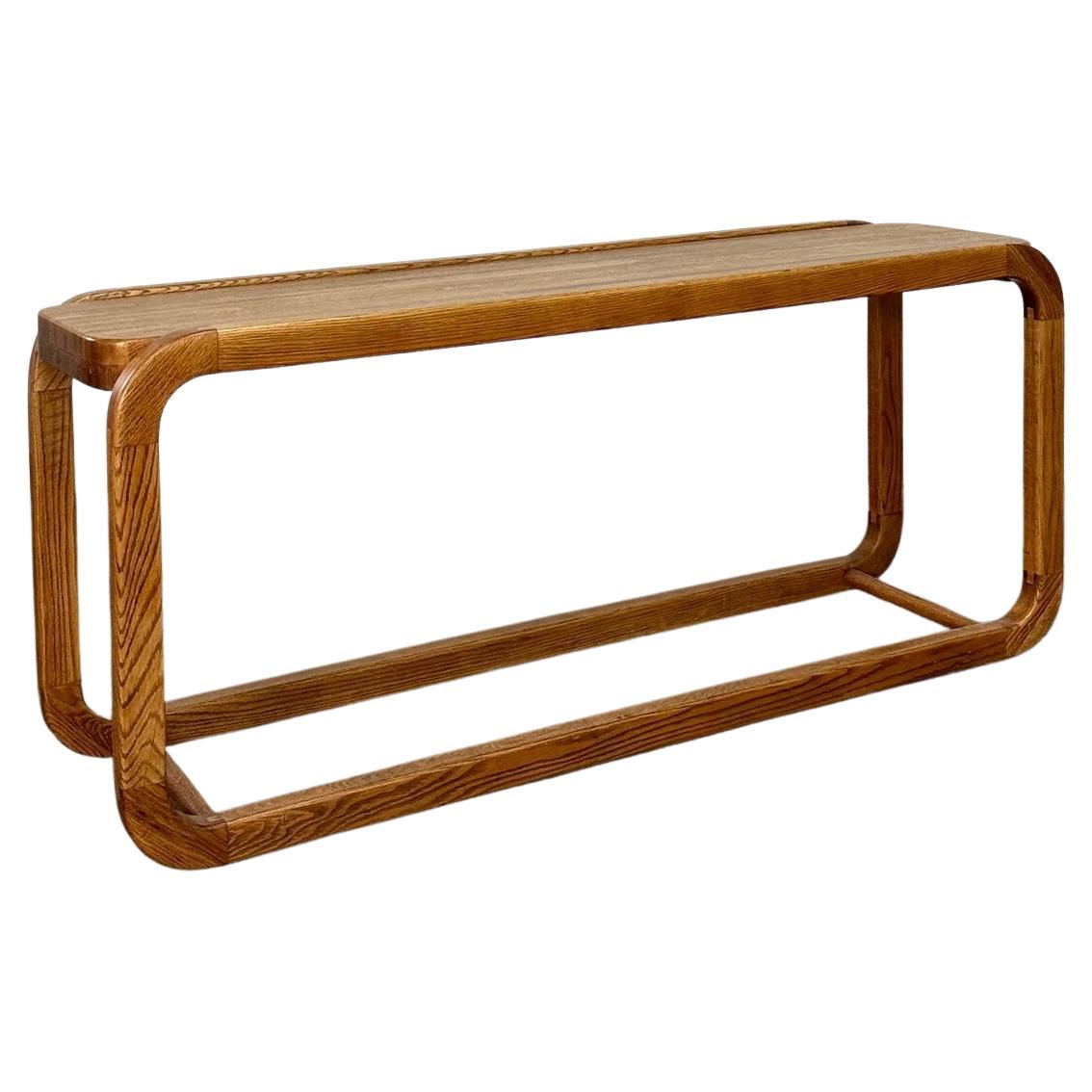 Lou Hodges style oak console table For Sale at 1stDibs