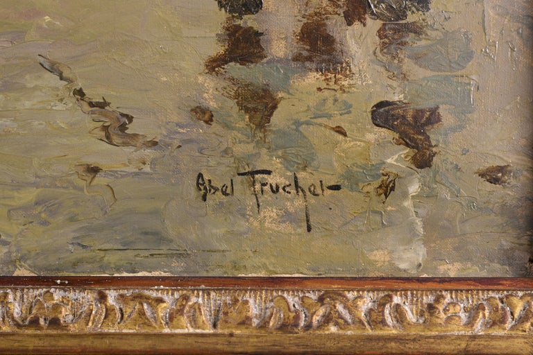 Louis Abel-Truchet - French coastal town scene painting, view from the ...