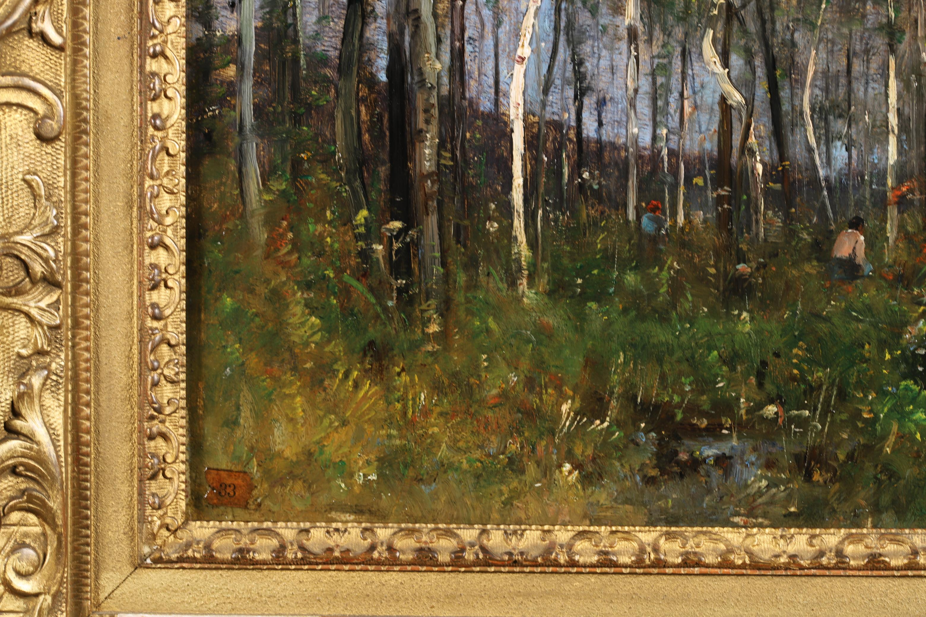 Louis Aimé Japy - Sous Bois - Barbizon Figures in Landscape Oil ...
