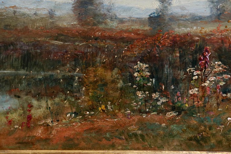 Louis Aimé Japy - Wildflowers by the River - 19th Century Oil Barbizon ...